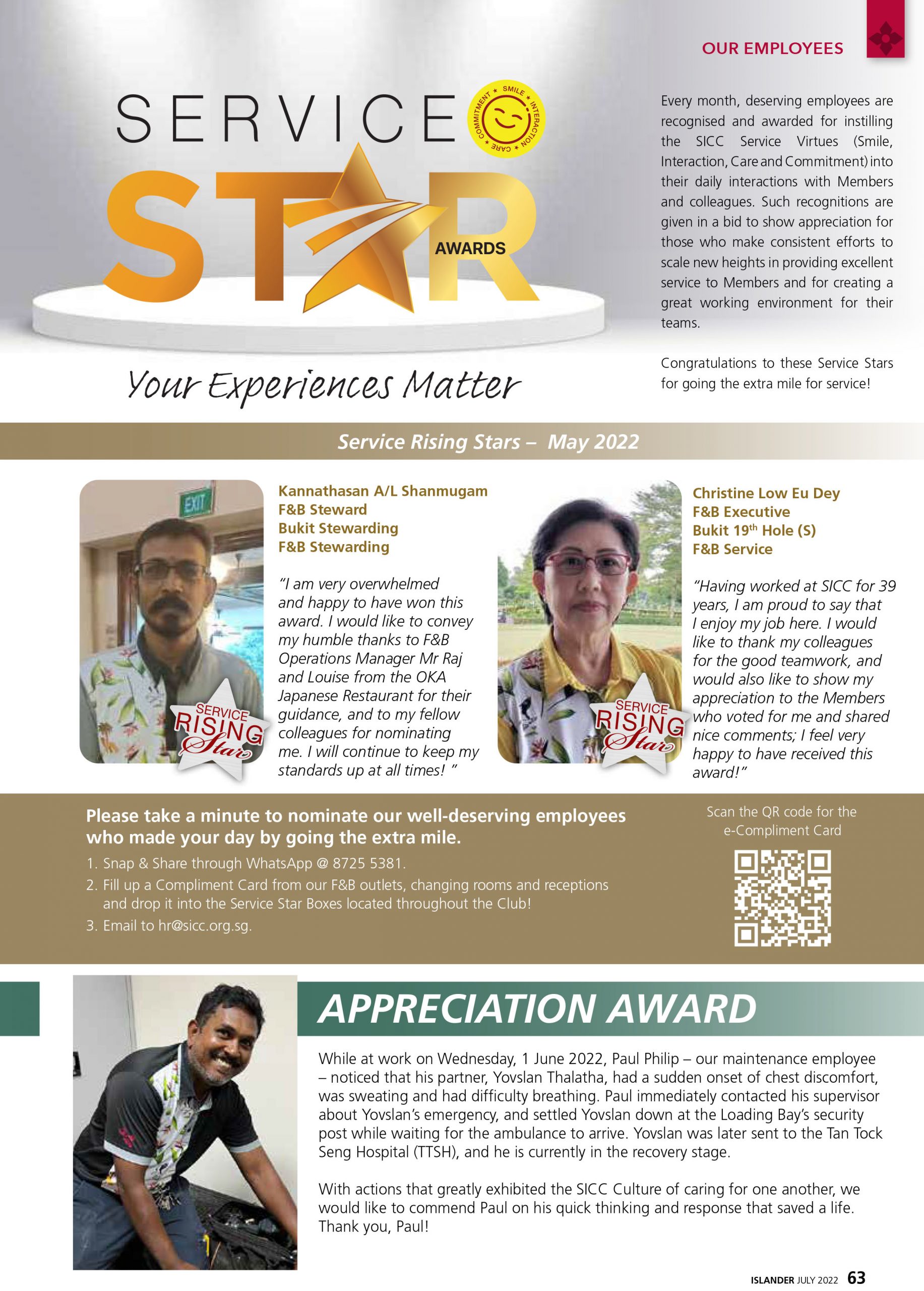 Service Star Awards – The Singapore Island Country Club