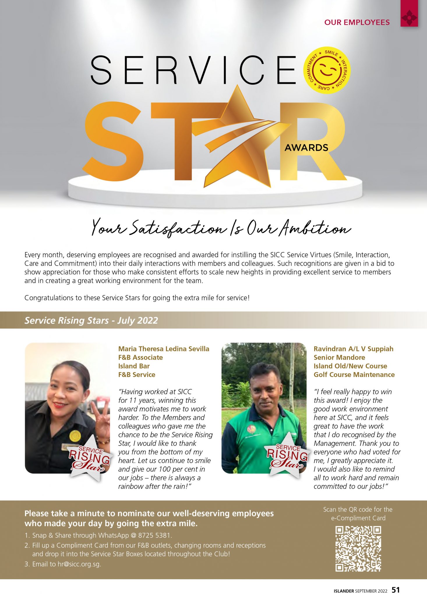 Service Star Awards – The Singapore Island Country Club