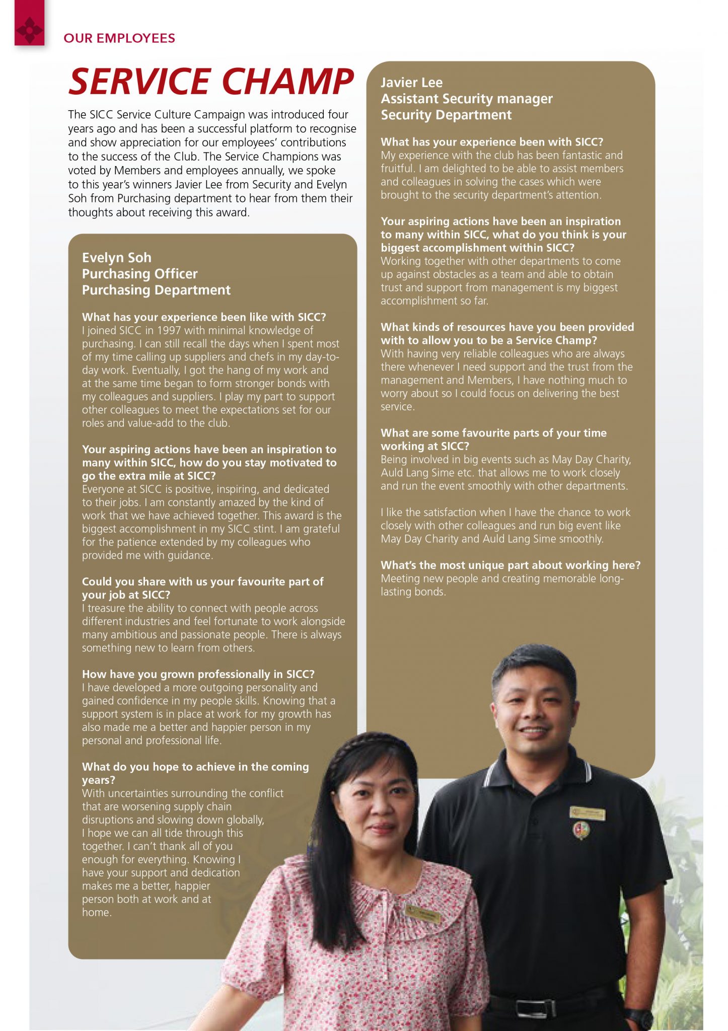 Service Star Awards – The Singapore Island Country Club