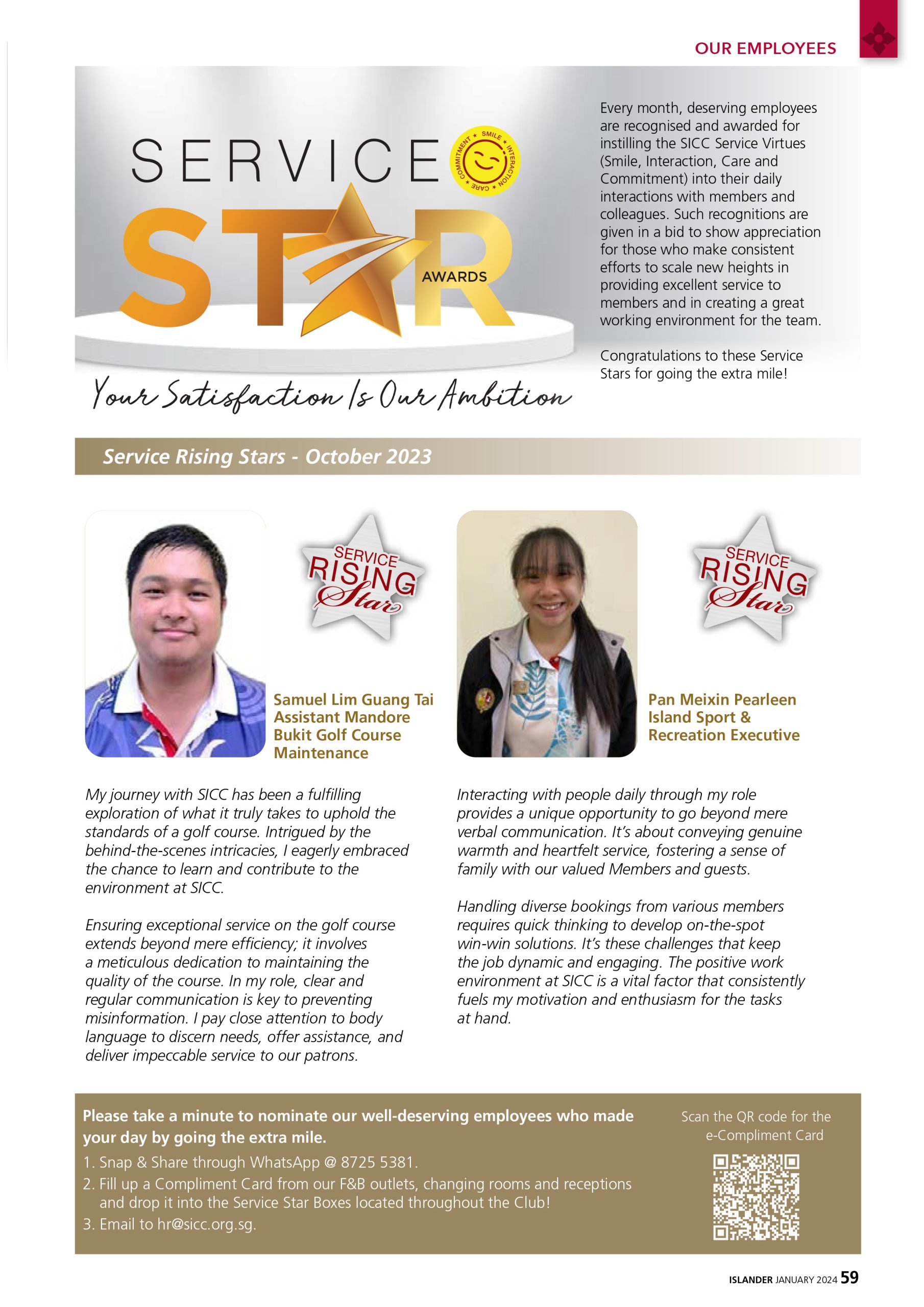 Service Star Awards – The Singapore Island Country Club