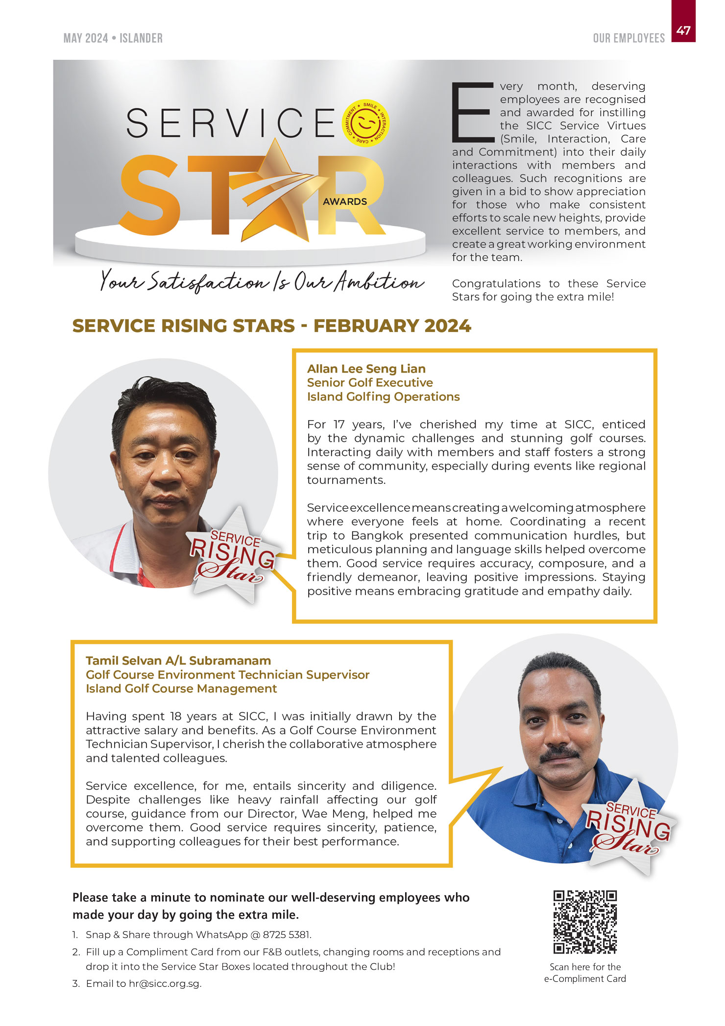 Service Star Awards – The Singapore Island Country Club