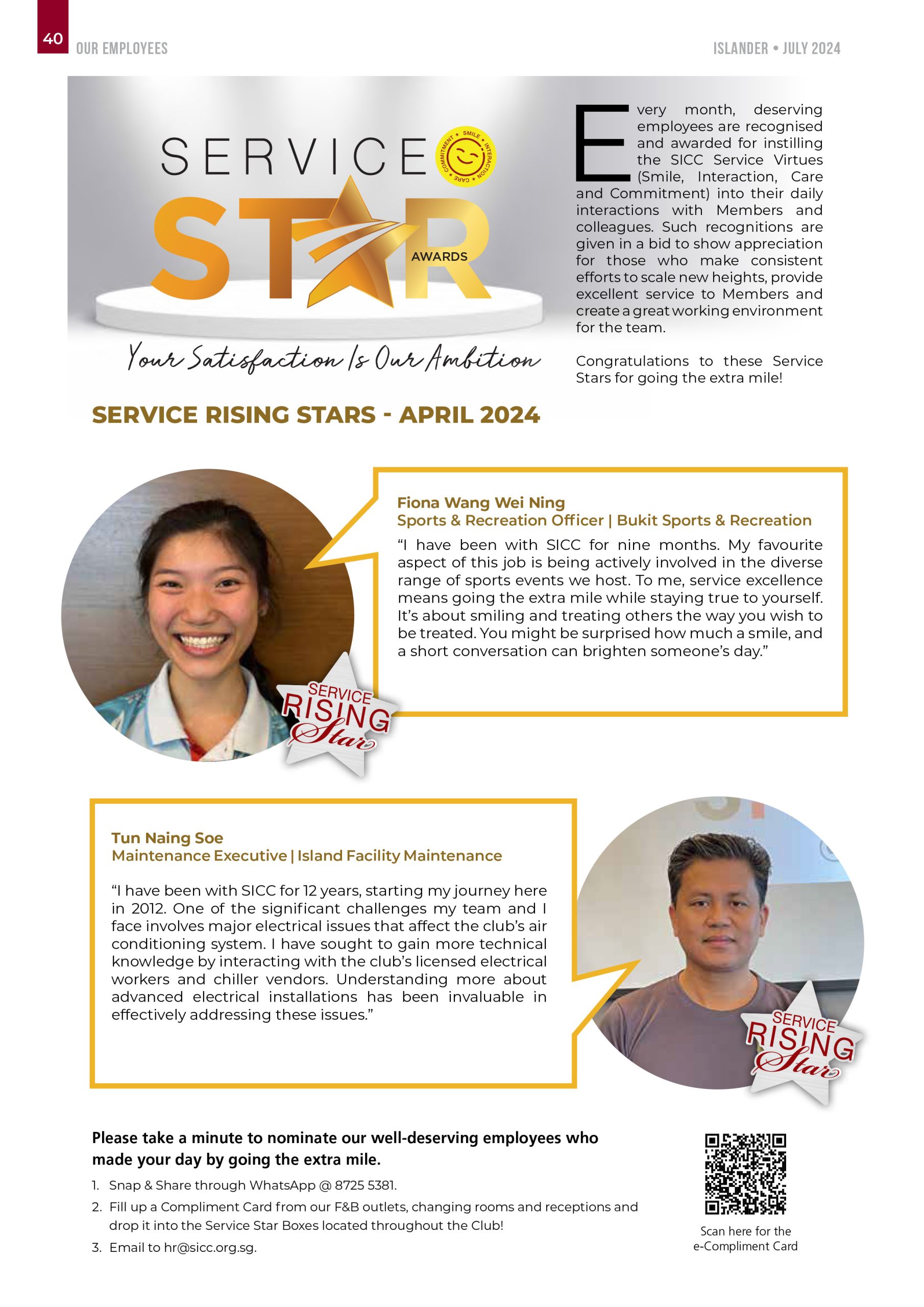 Service Star Awards – The Singapore Island Country Club