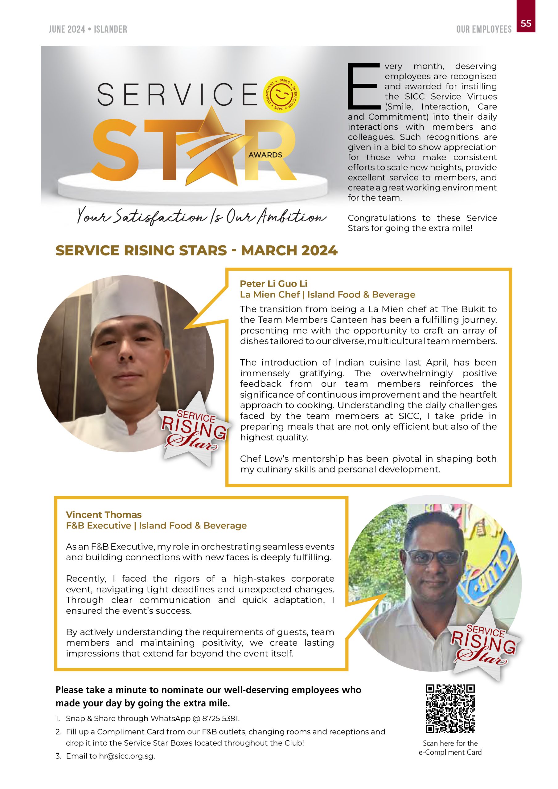 Service Star Awards – The Singapore Island Country Club
