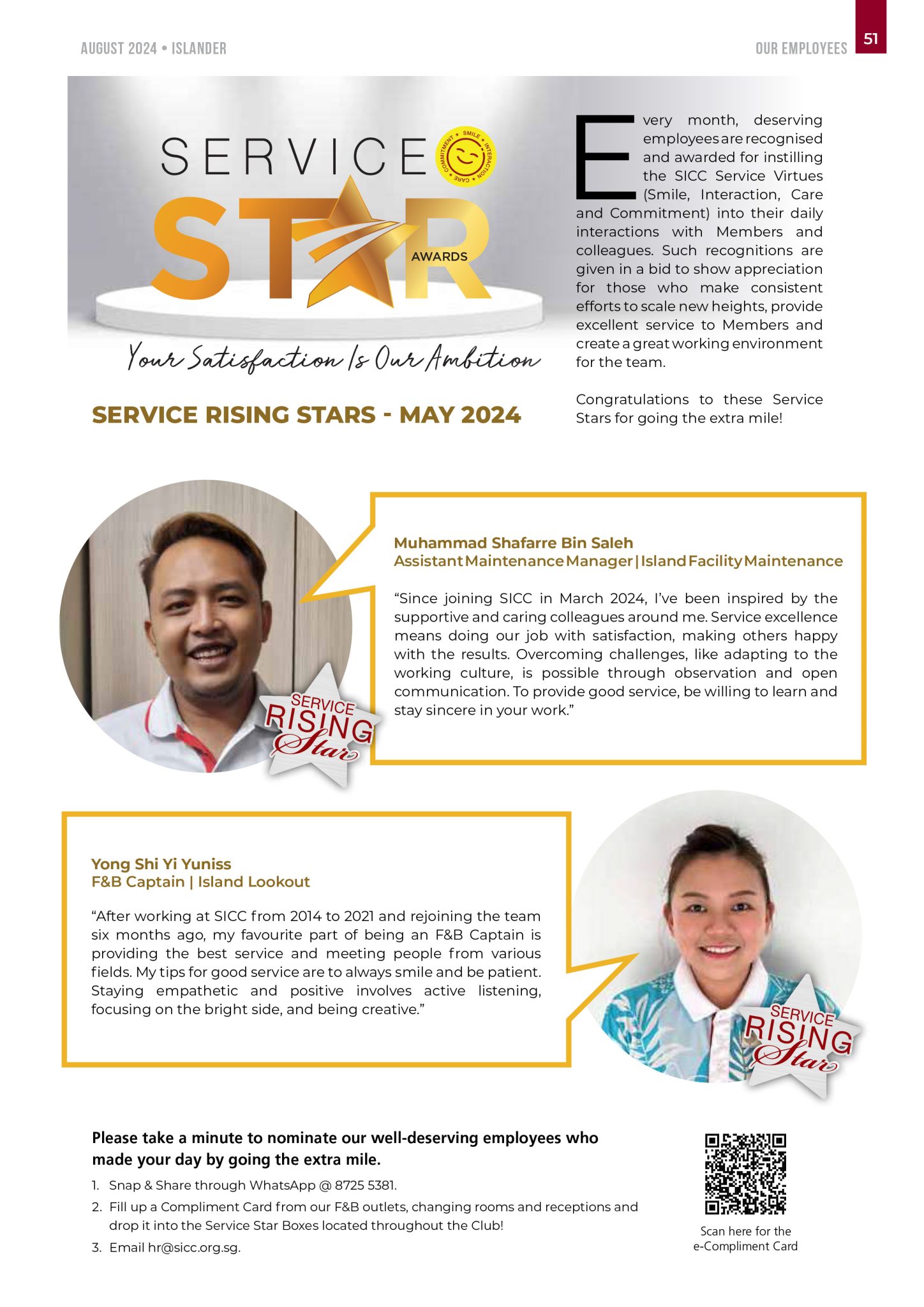 Service Star Awards – The Singapore Island Country Club