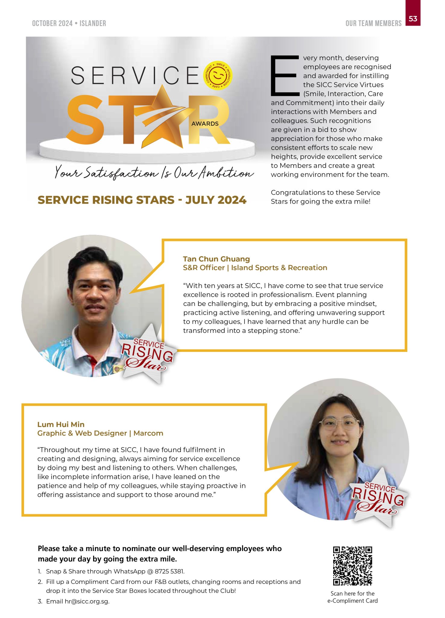 Service Star Awards – The Singapore Island Country Club